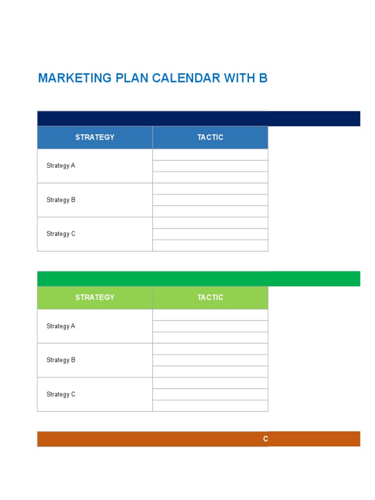 Comprehensive Marketing Plan Calendar with Integrated Budget Tracking ...