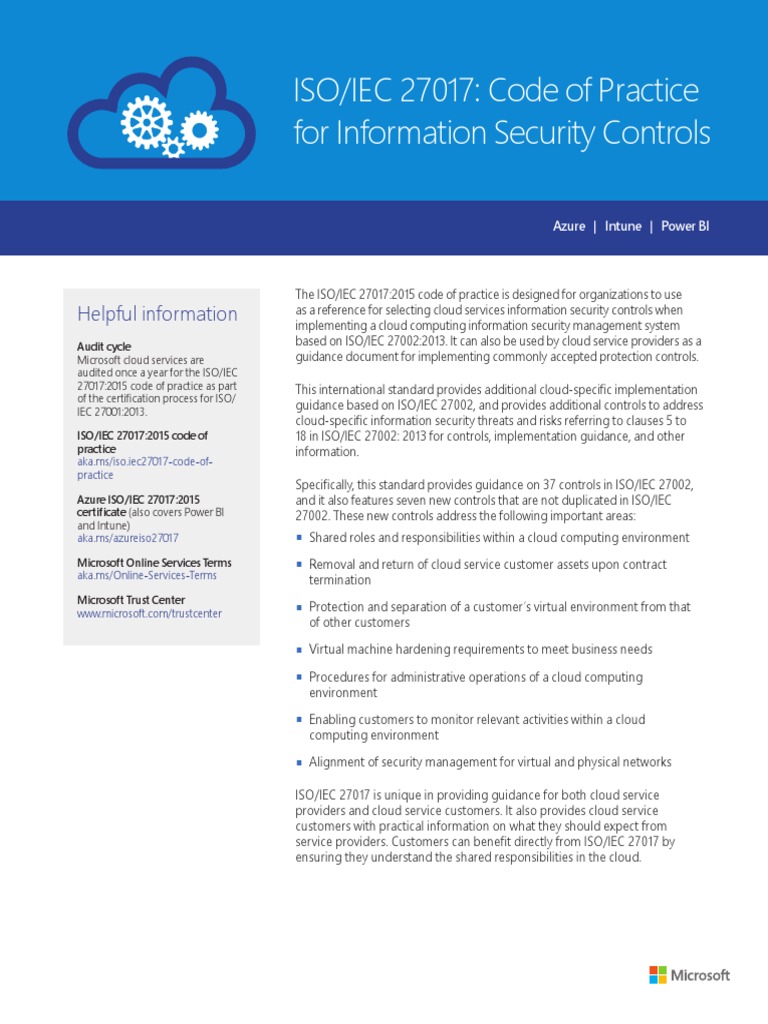 ISO IEC 27017 Backgrounder | PDF | Cloud Computing | Information Security