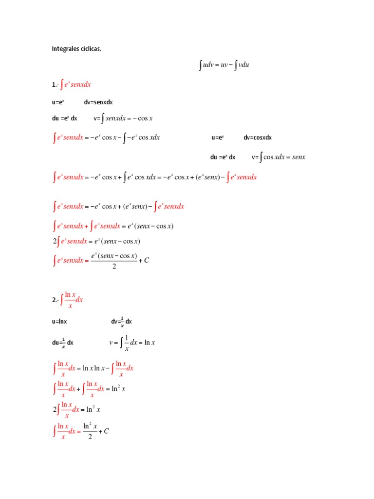 Integrales Cíclicas | PDF | Métodos y materiales de enseñanza