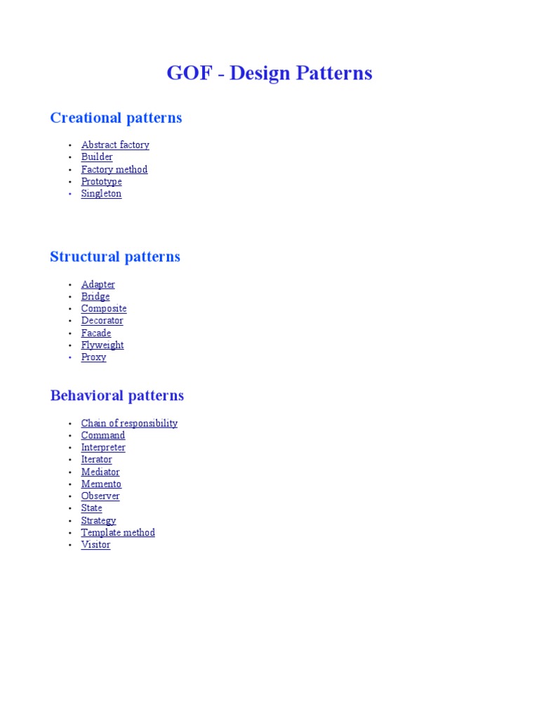 GoF Design Pattern An Overview | PDF