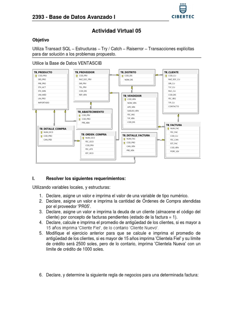 Transact SQL: Ejercicios Avanzados | PDF | Bases de datos | Informática