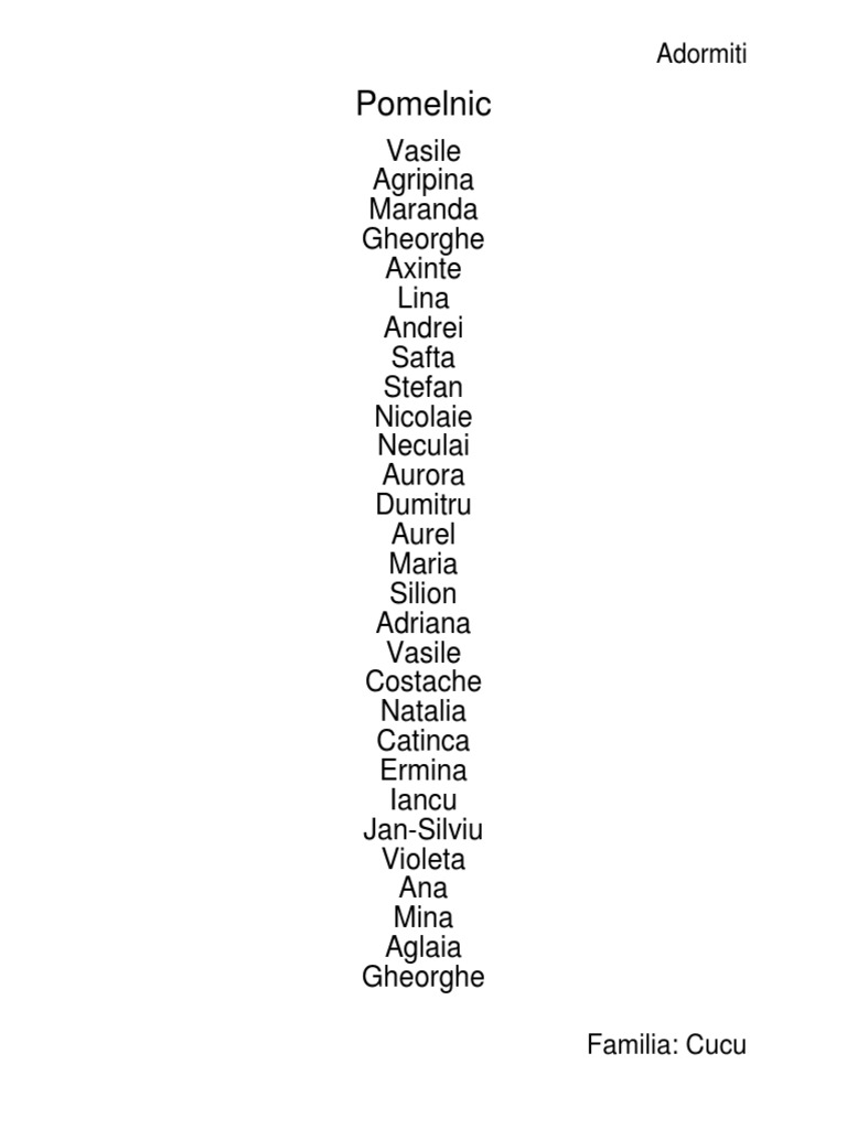 Pomelnic Adormiti | PDF