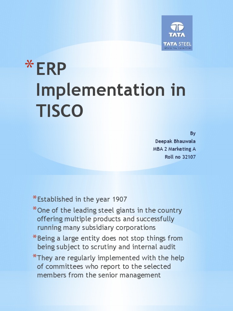 ERP Implementation in TISCO | PDF | Enterprise Resource Planning | Business