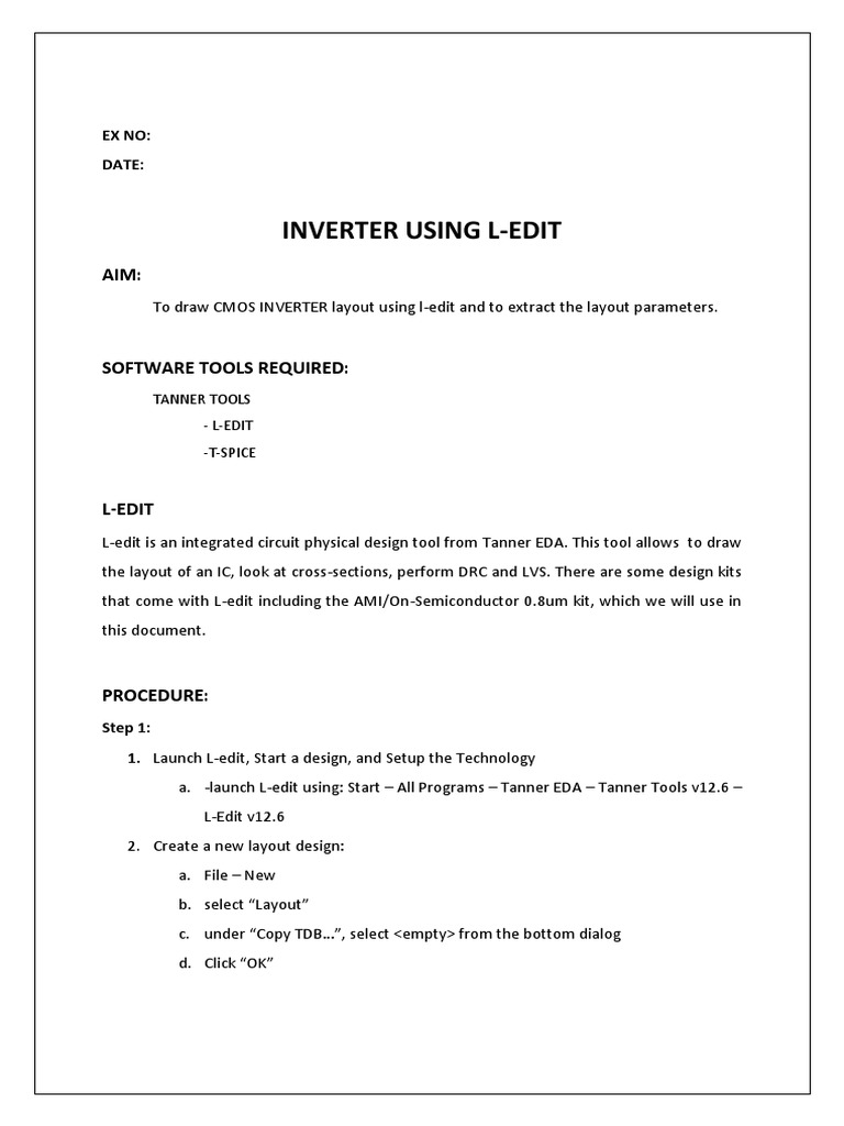 Tanner Tools With L-edit And T-spice - mybestlasopa