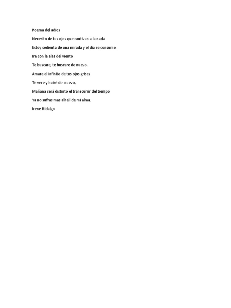 Poema Del Adios | PDF