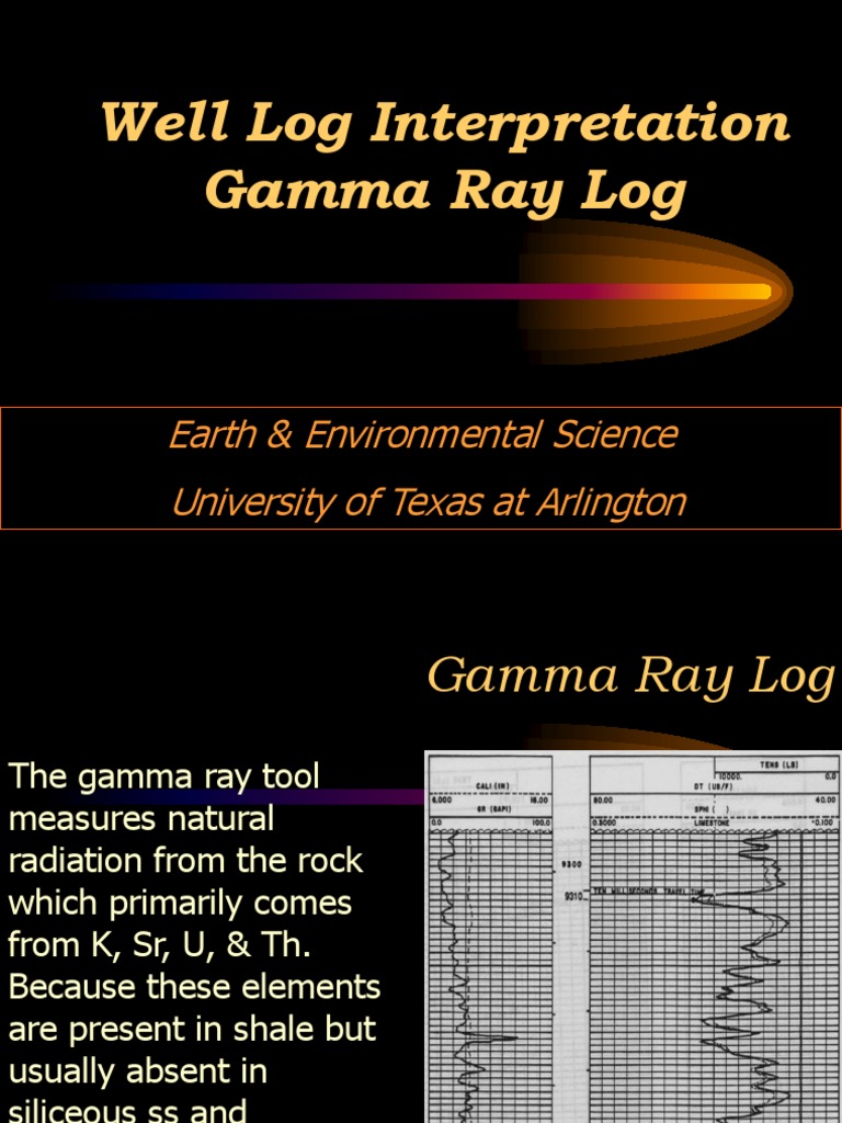 Well Log Interpretation Gamma Ray Log: Earth & Environmental Science ...