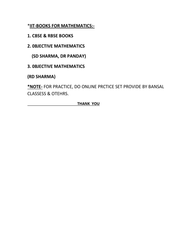 Iit Books Maths | PDF | Technology & Engineering