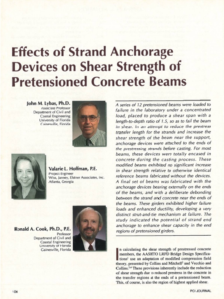 Effects of Strand Anchorage Devices On Shear Strength of Pretensioned ...