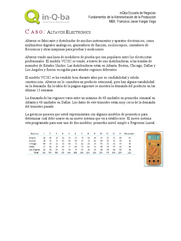 Tarea 1 Caso Altavox | PDF | Jefe de operaciones | Informática y ...