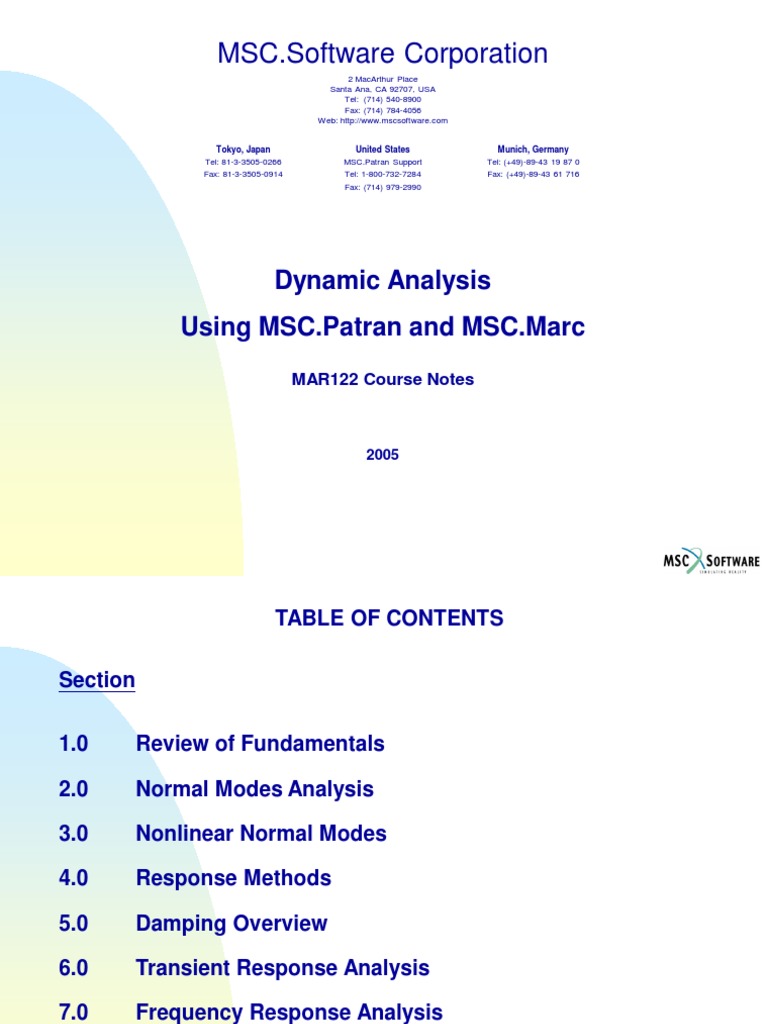 MSC - Software Corporation: Dynamic Analysis Using MSC - Patran and MSC - Marc | Download Free ...