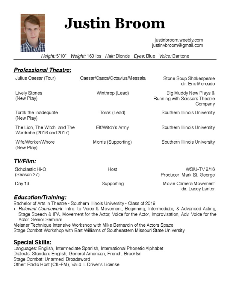 Justin Broom Theater Resume Web | PDF