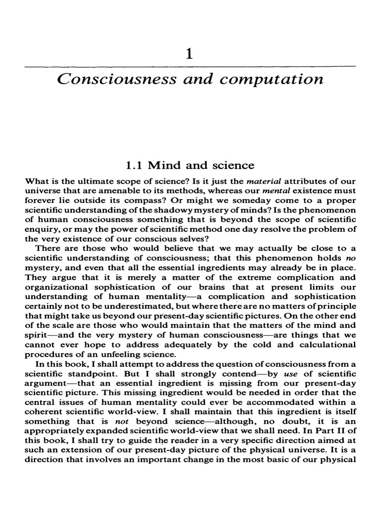 Consciousness and Computation: Material Mental | PDF