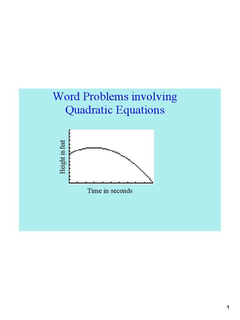 Quadratic Word Problems Guide | PDF | Teaching Mathematics | Nature