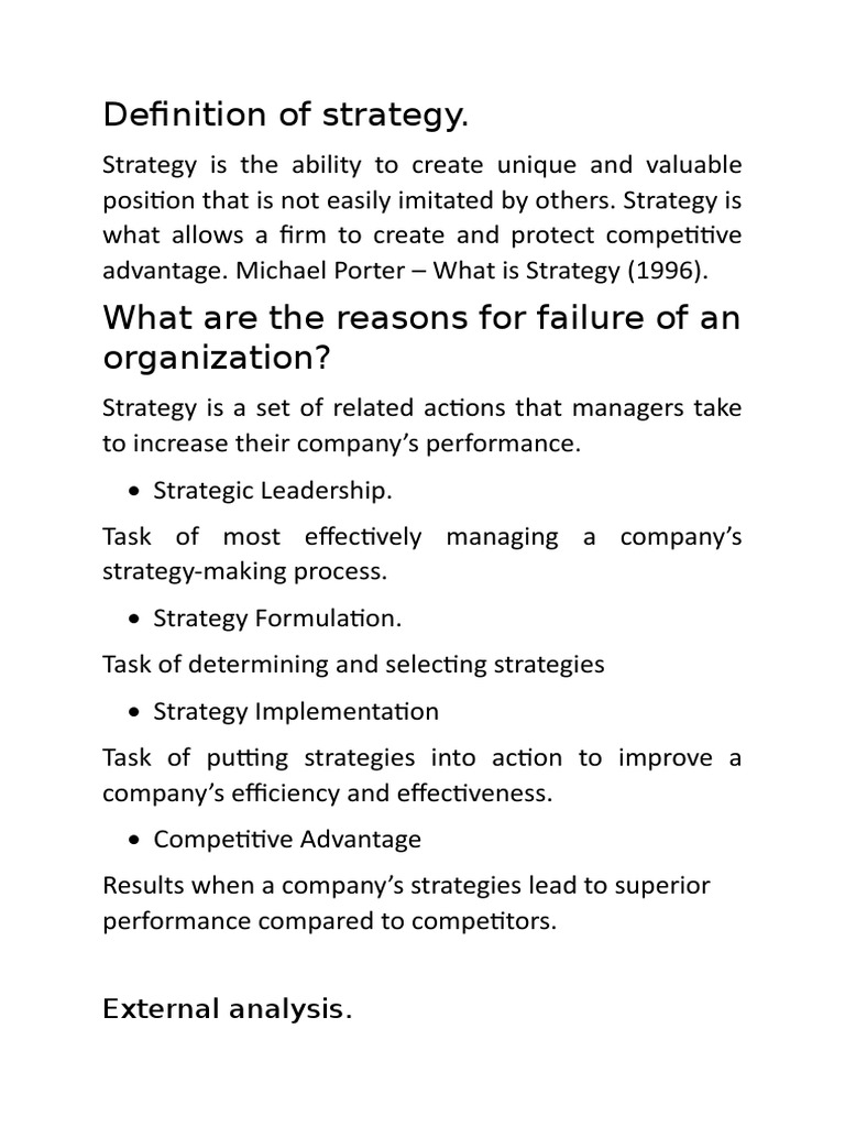 Definition of Strategy | PDF