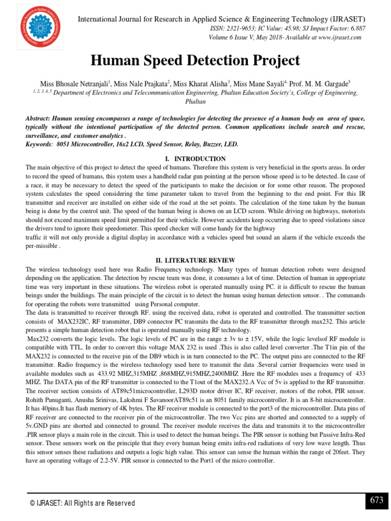 Human Speed Detection Project | PDF | Rectifier | Transmitter