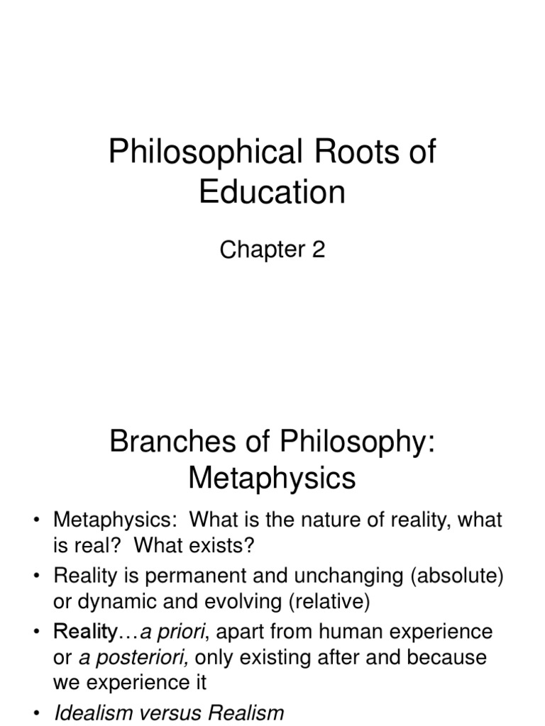 Philosophical Roots of Education | PDF