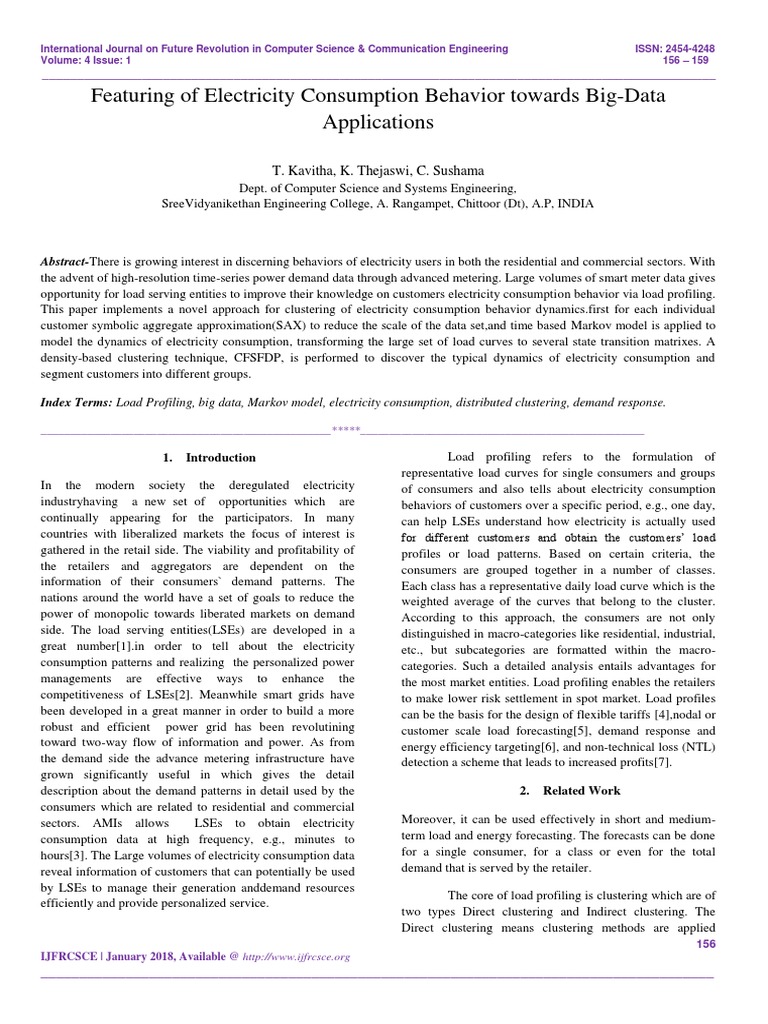 Featuring of Electricity Consumption Behavior Towards Big-Data ...