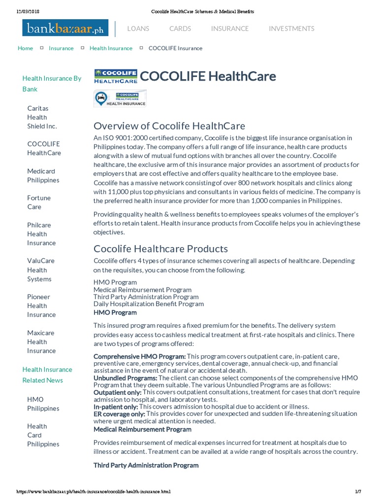 Cocolife HealthCare Schemes & Medical Benefits | Health Care | Public ...