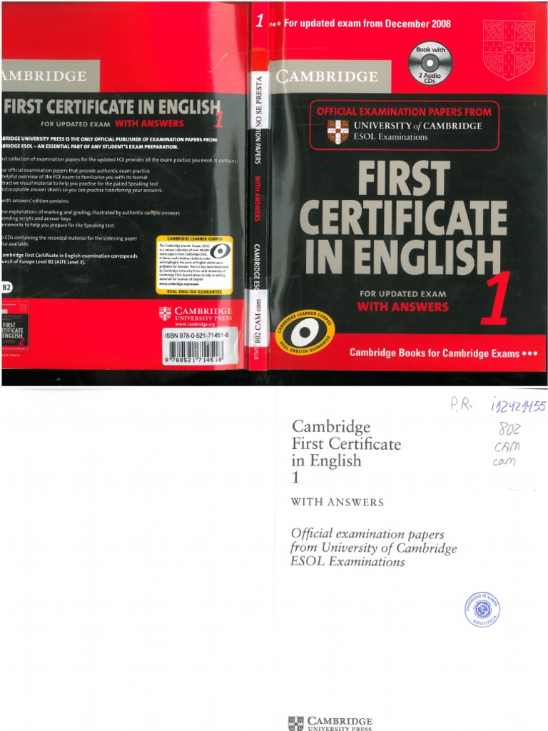 First Certificate in English 1 | PDF