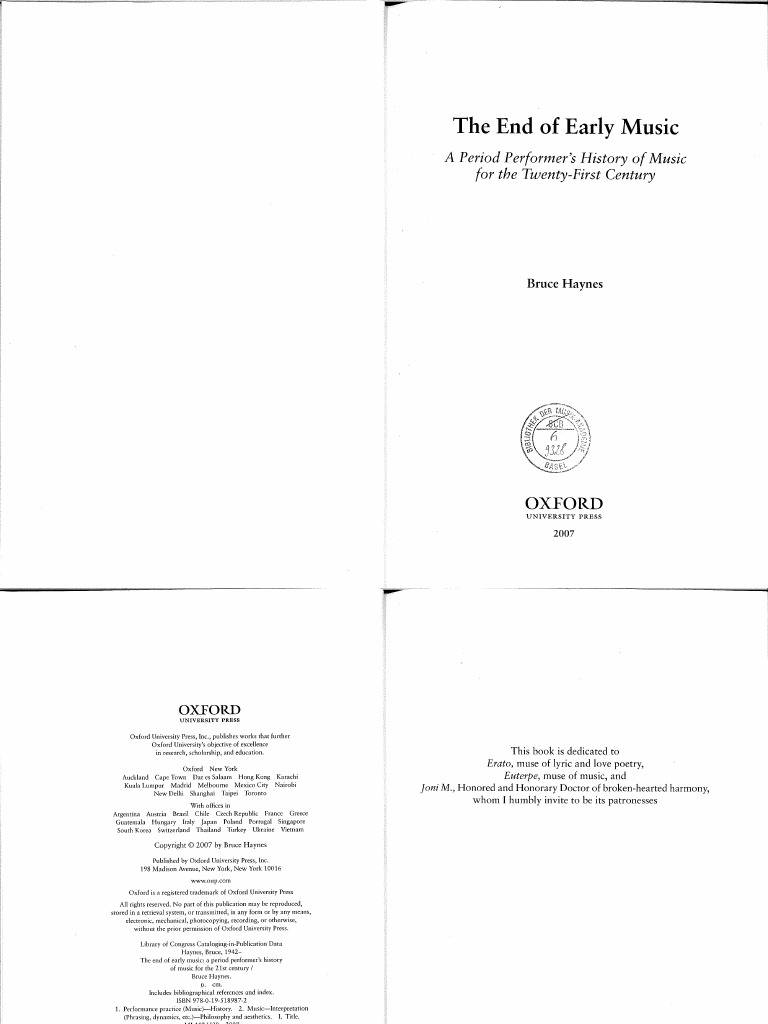 The End of Early Music - Bruce Haynes | PDF