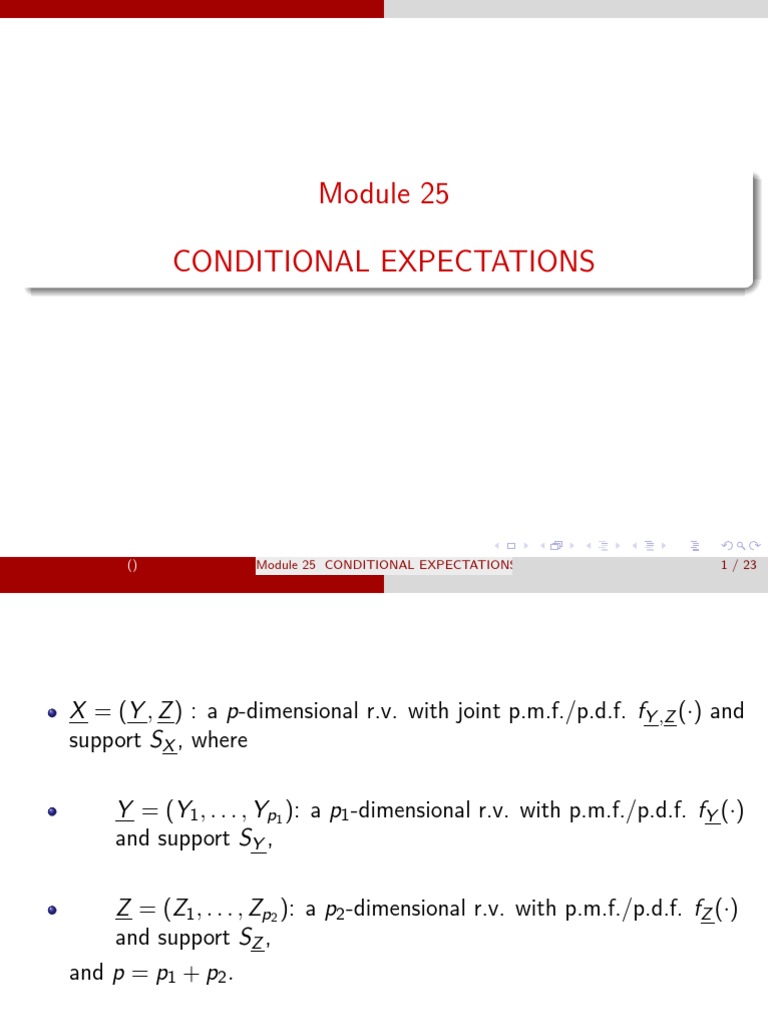 Module 25 Conditional Expectations | PDF | Mathematical Analysis ...