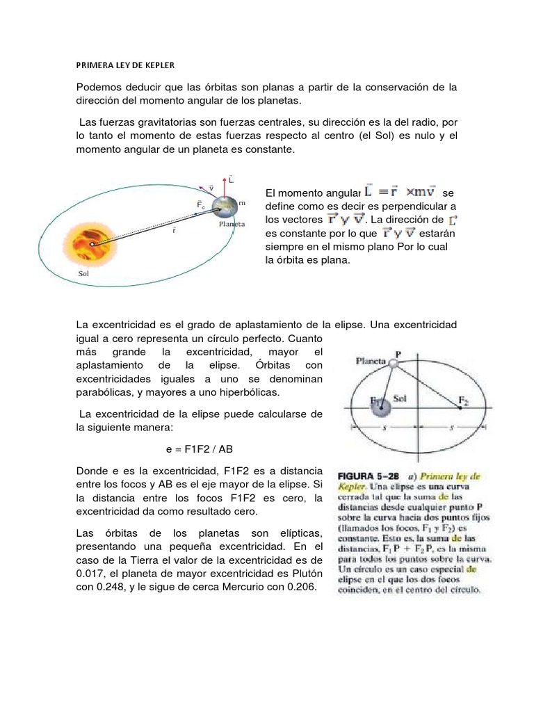 Primera Ley de Kepler | PDF