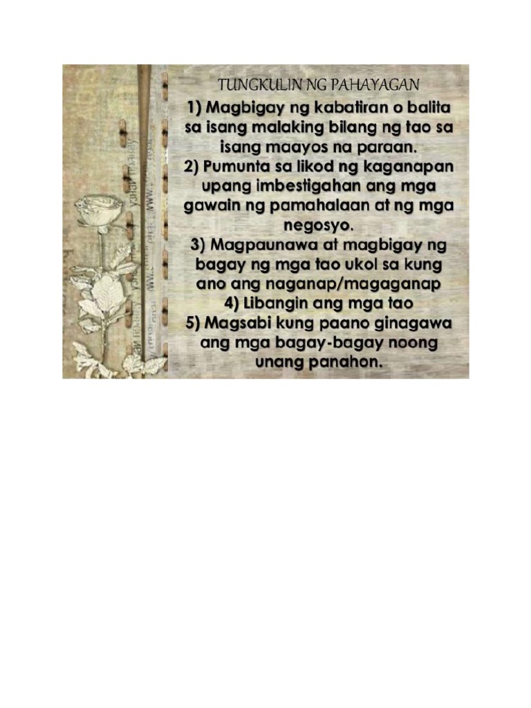 Tungkulin NG Pamamahayag | PDF
