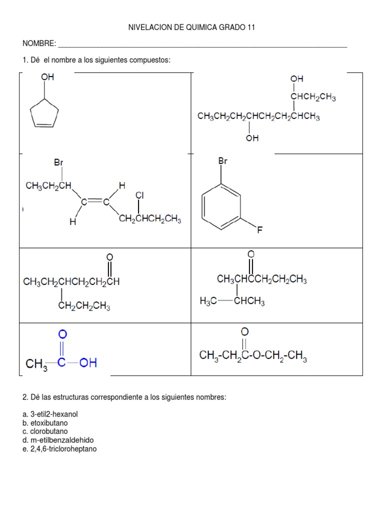 Nivelacion De Quimica Grado 11 Pdf