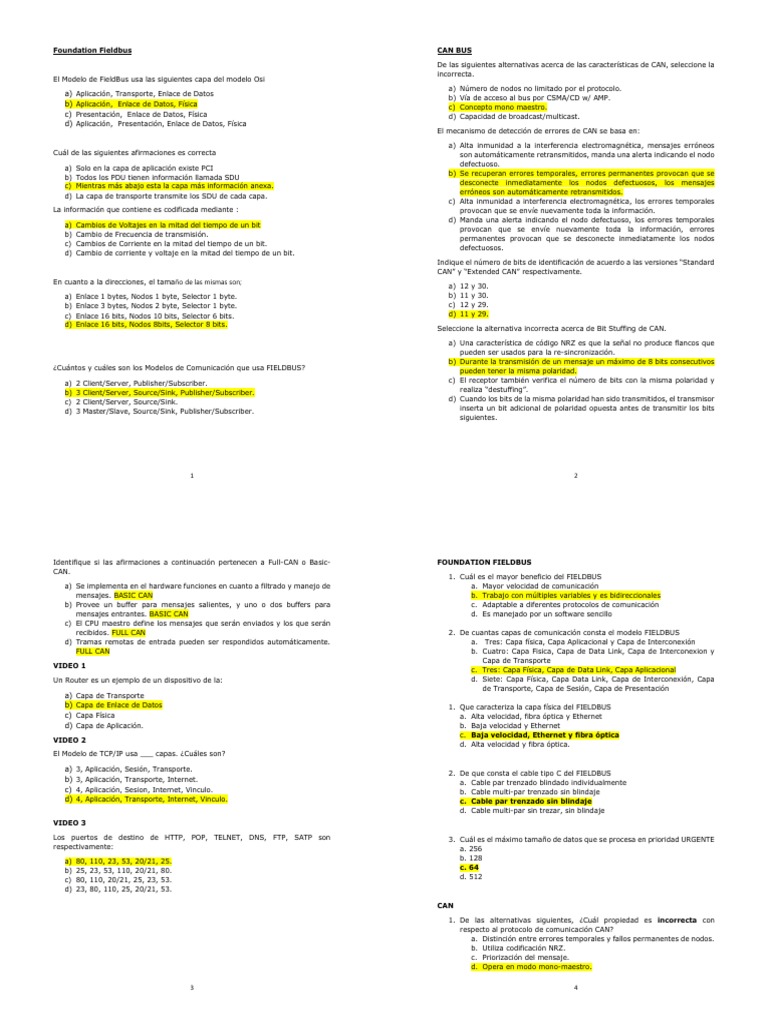 Automatizacon II, I Parcial IIT-2015 | PDF | Modelo osi | Red de computadoras