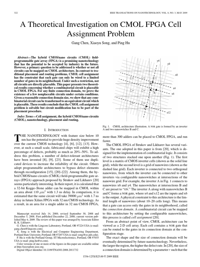 A Theoretical Investigation On CMOL FPGA Cell Assignment Problem | PDF | Field Programmable Gate ...