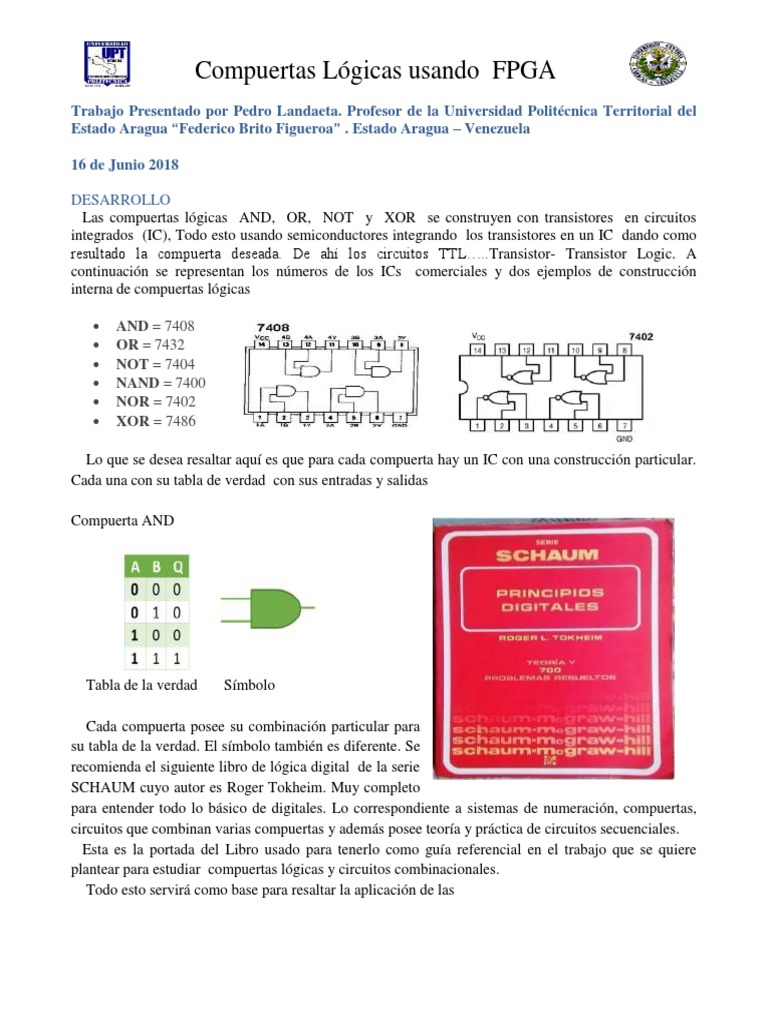 Compuertas Logicas Con FPGA | PDF | Arreglos de compuertas lógicas programables en sitio | Vhdl