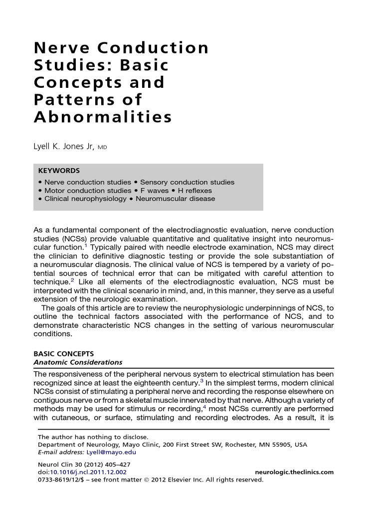 Emg Conceptos - Nerve Conduction Studies | PDF | Myelin | Peripheral ...