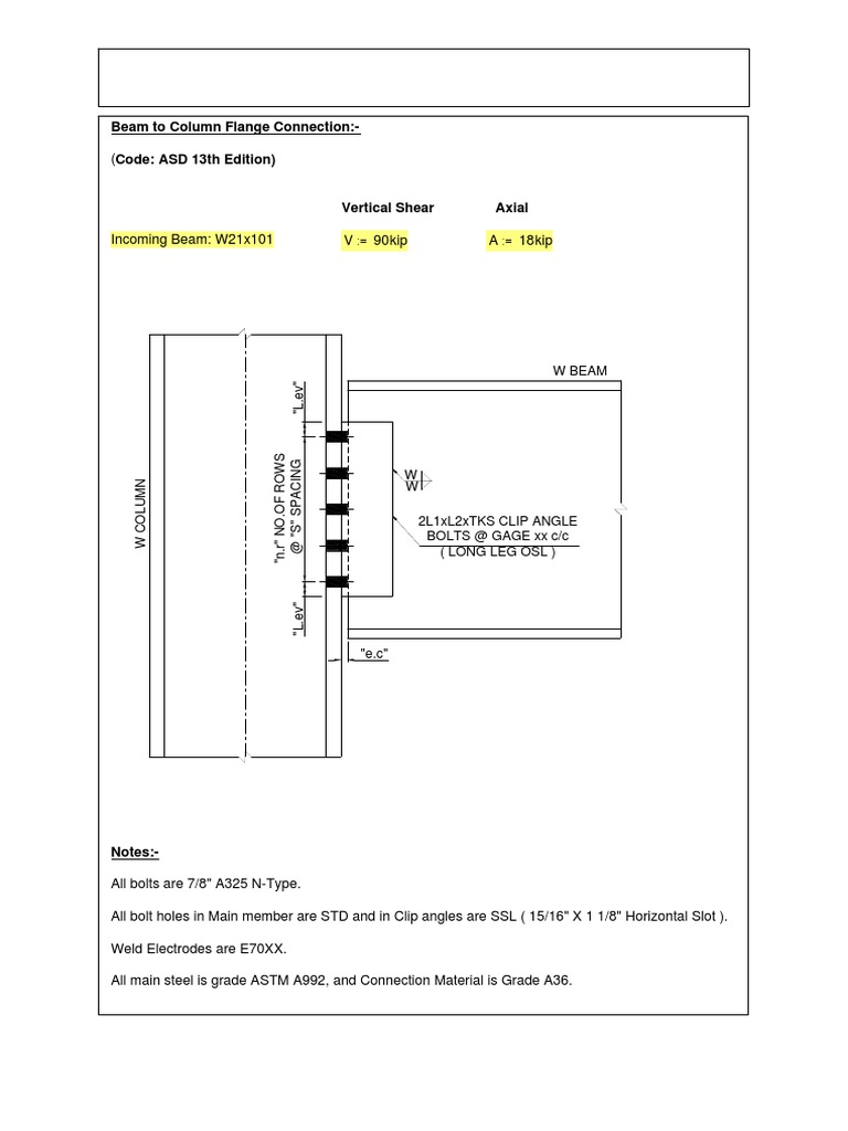 Mathcad - Clip Angle Connection | PDF