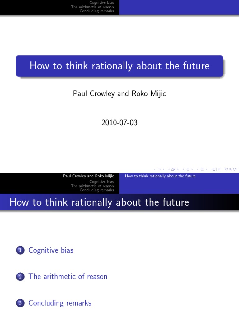 How To Think Rationally About The Future | PDF | Reason | Reasoning