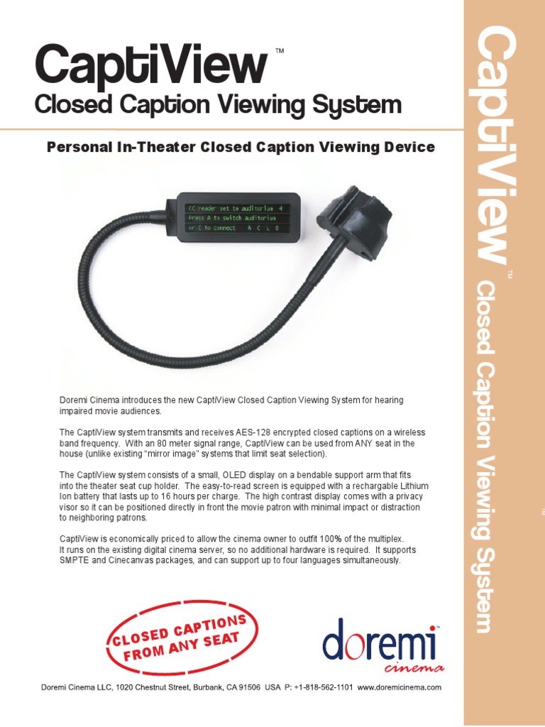 Captiview: Closed Caption Viewing System | PDF