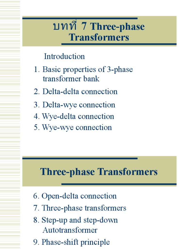 Three-Phase Transformers | PDF | Transformer | Components