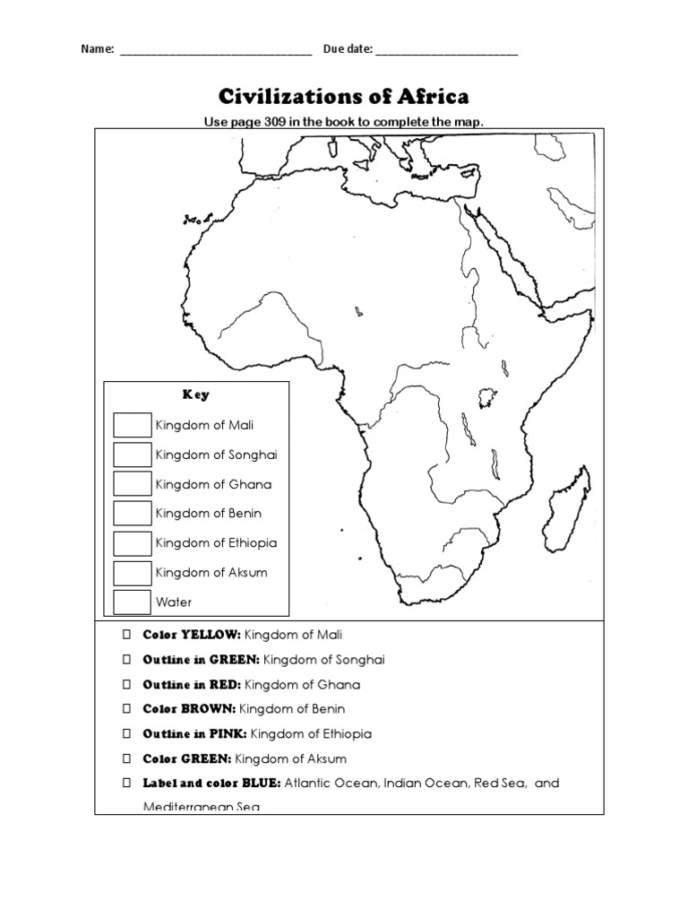 Civilizations of Africa Map | PDF | Travel | Foreign Language Studies