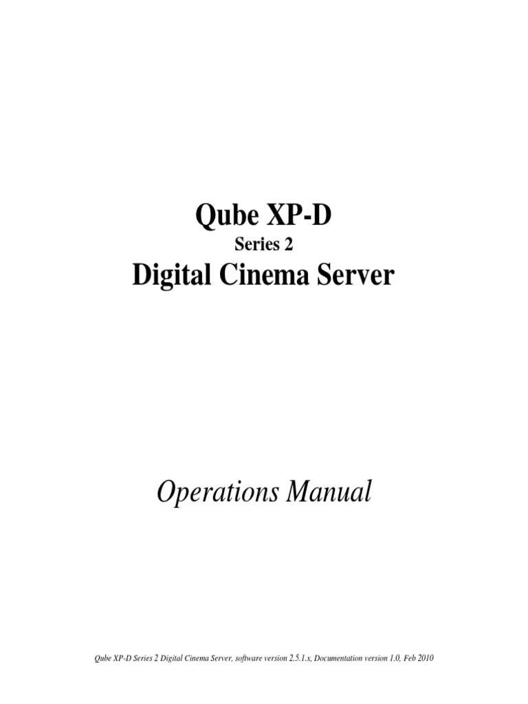 Qube XP-D Series 2 Operations Manual v1.0 - English | PDF | Menu ...