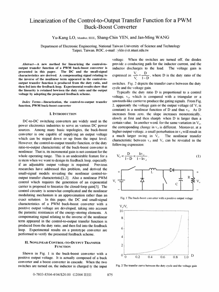 Transfer Function For Buck Boost Converter | PDF | Electrical Engineering | Electronics