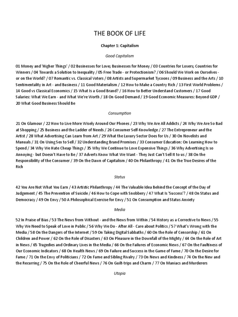 The Book of Life | PDF | Depression (Mood) | Love