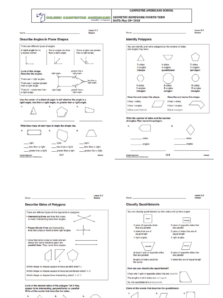 Geometry Homework Identify Polygons | PDF