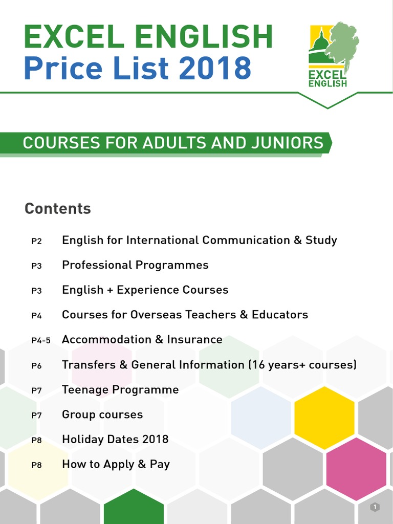 Excel English Price List 2018 | PDF | Payments | Fee