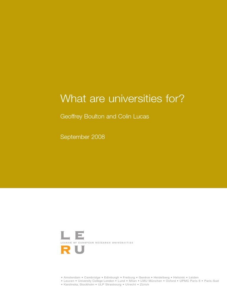 What Are Universities For Full Paper | PDF | University | Innovation