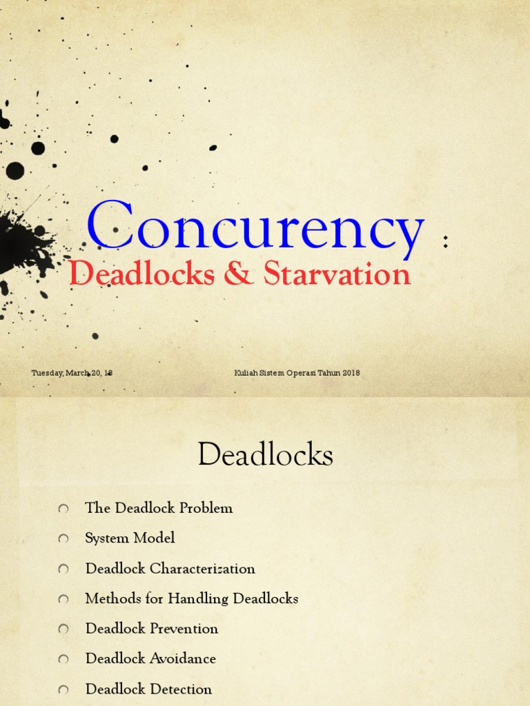 Concurency: Deadlocks & Starvation | PDF | Areas Of Computer Science | Theoretical Computer Science