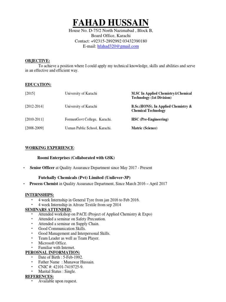 Fahad CV | PDF