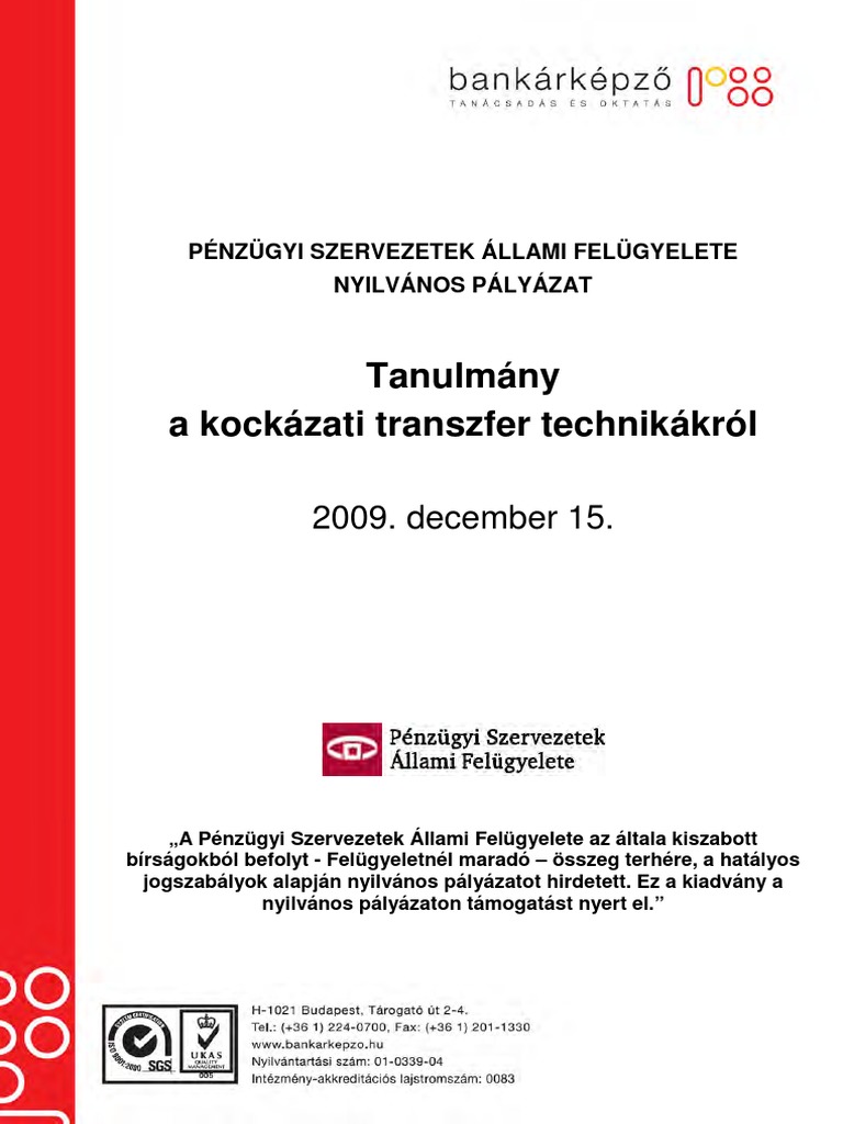 Kockazati Transzferek Tanulmany NBK | PDF