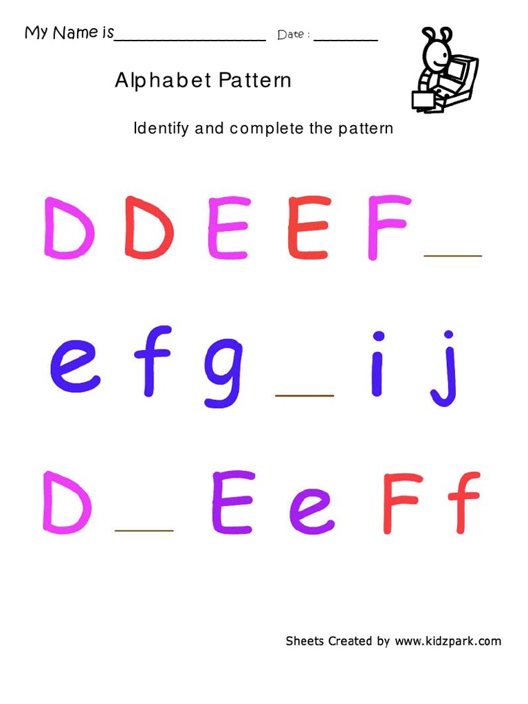 Alphabet Pattern: Identify and Complete The Pattern | PDF