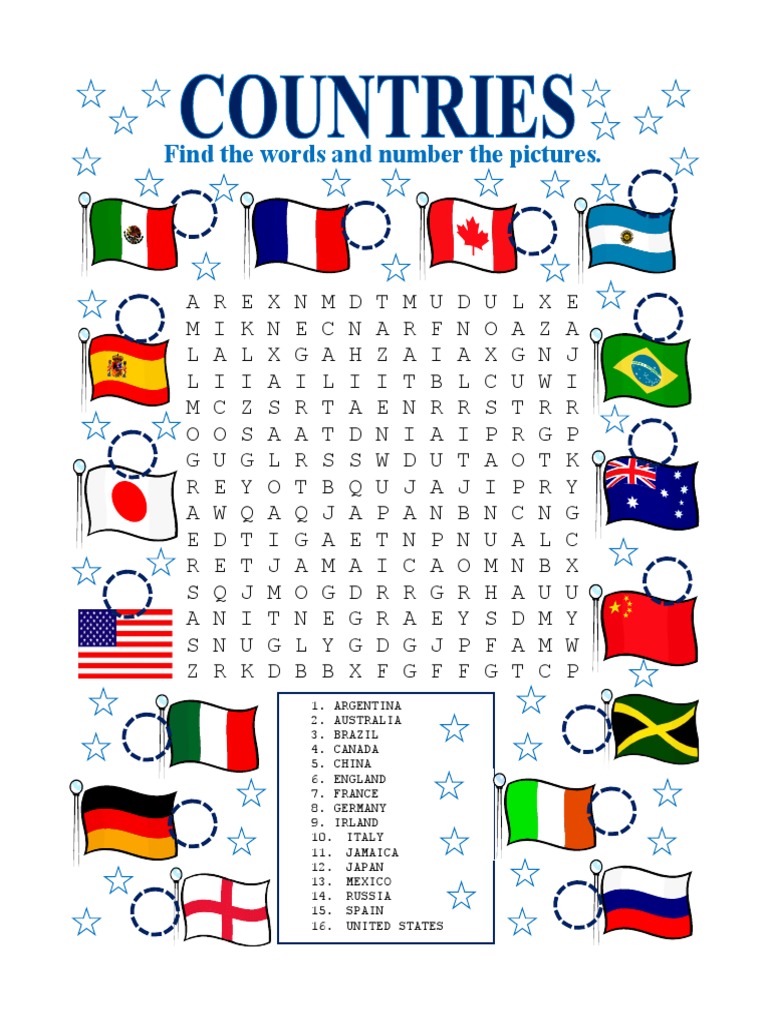 Countries Word Search | PDF