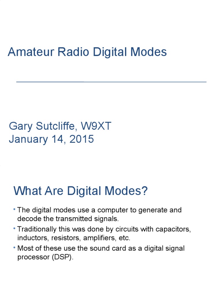 Amateur Radio Digital Modes | PDF | Analog To Digital Converter ...