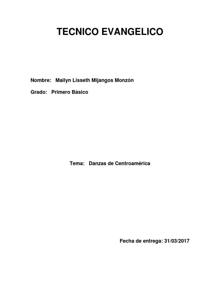 Danzas De Centroamerica Pdf Bailes